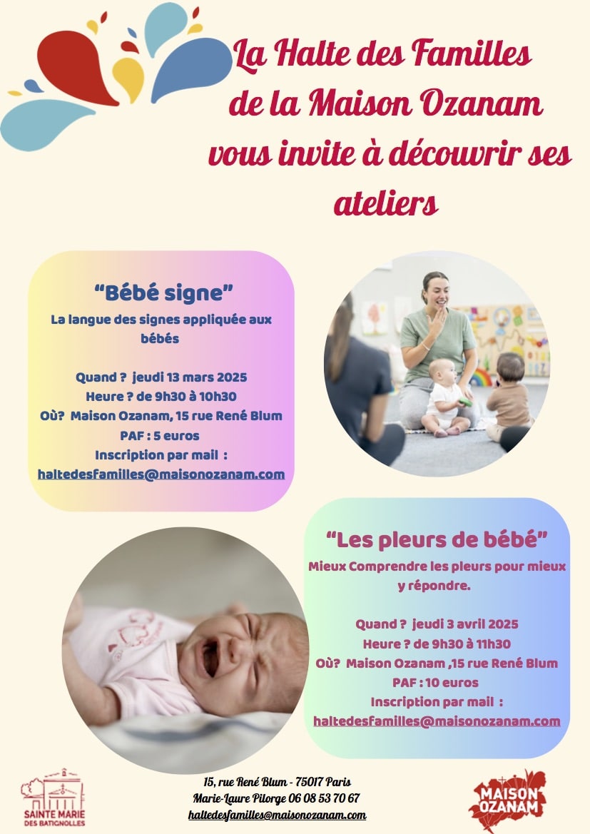 Deux ateliers autour des bébés – Maison Ozanam